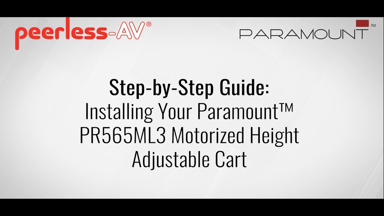 Installation Instructions: Paramount™ Motorized Height Adjustable Cart ...