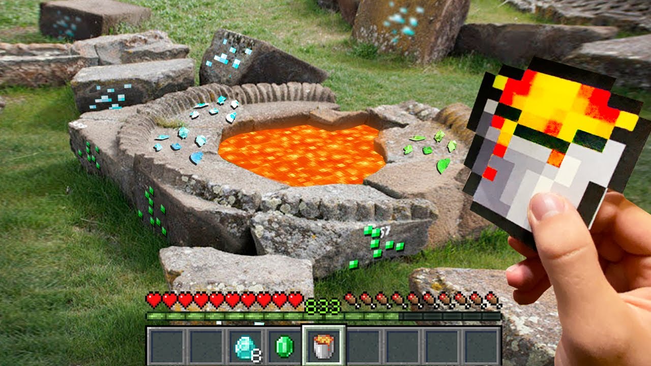 Minecraft in Real Life POV - LAVA LAKE in Realistic Minecraft EN LA ...