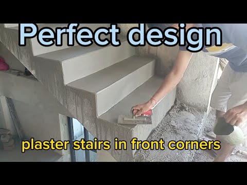 How to plaster stairs in front corners. stairs step new design work ...