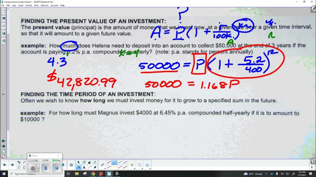 Compound and simple interest lesson part 2 2 7 23 - YouTube