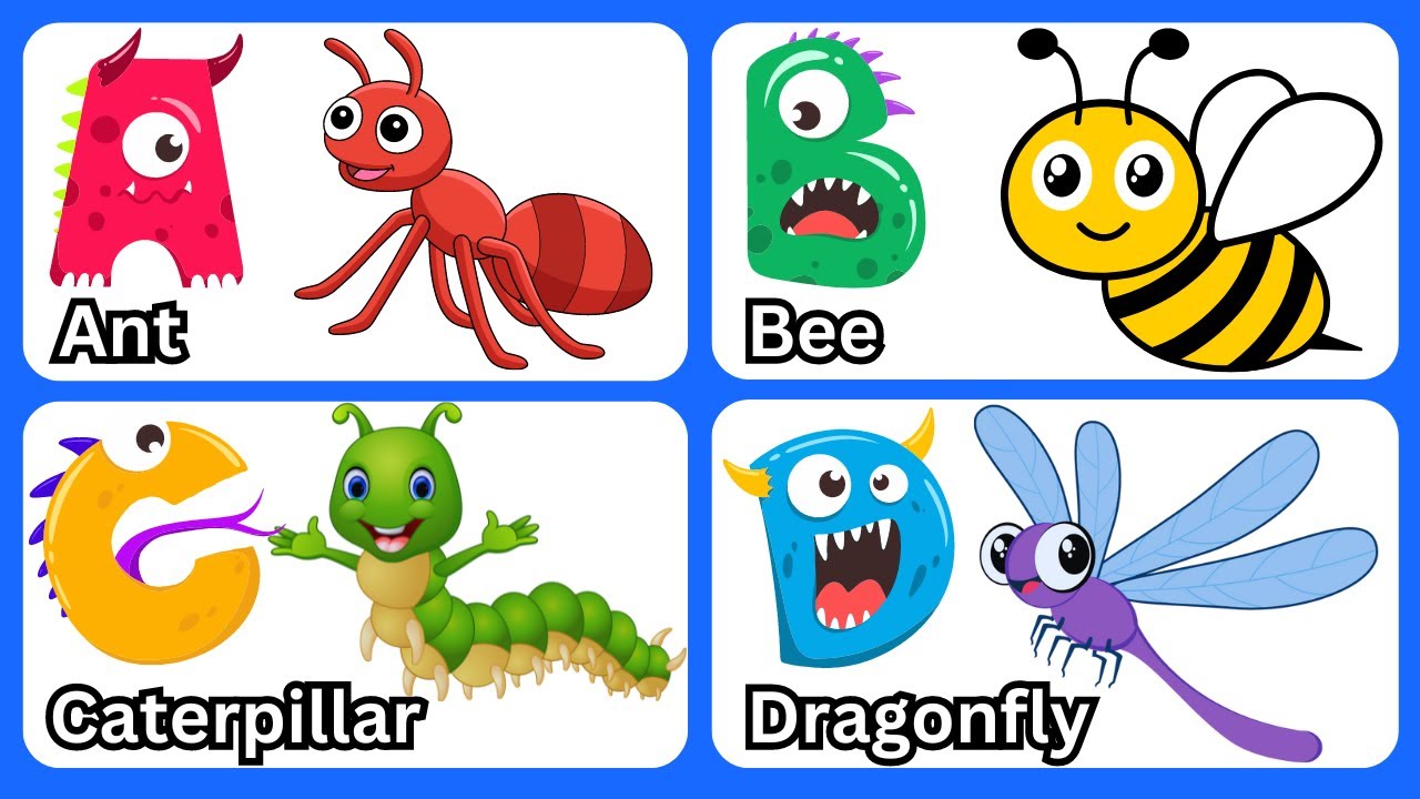 A to Z Insects Song | Insects Alphabet song | A is for ant song ...