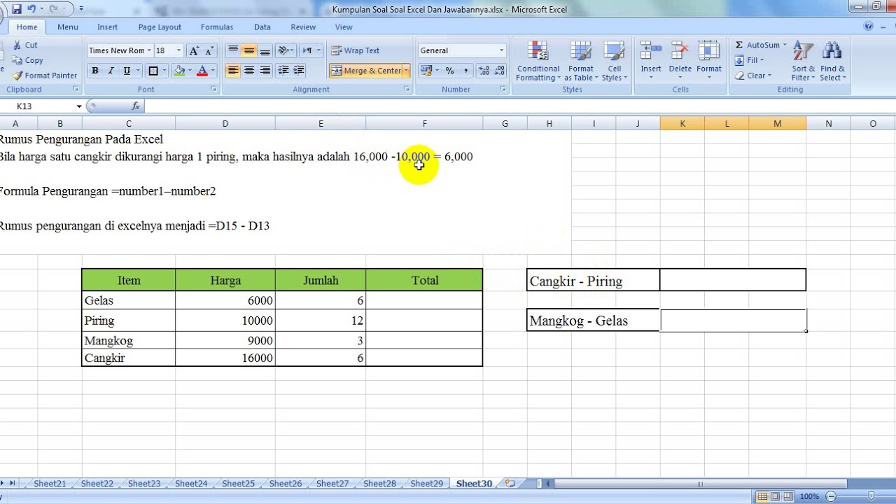 Cara Membuat Rumus Pengurangan Di Excel - Riset Cara Membuat Rumus Pengurangan Di Excel - Riset