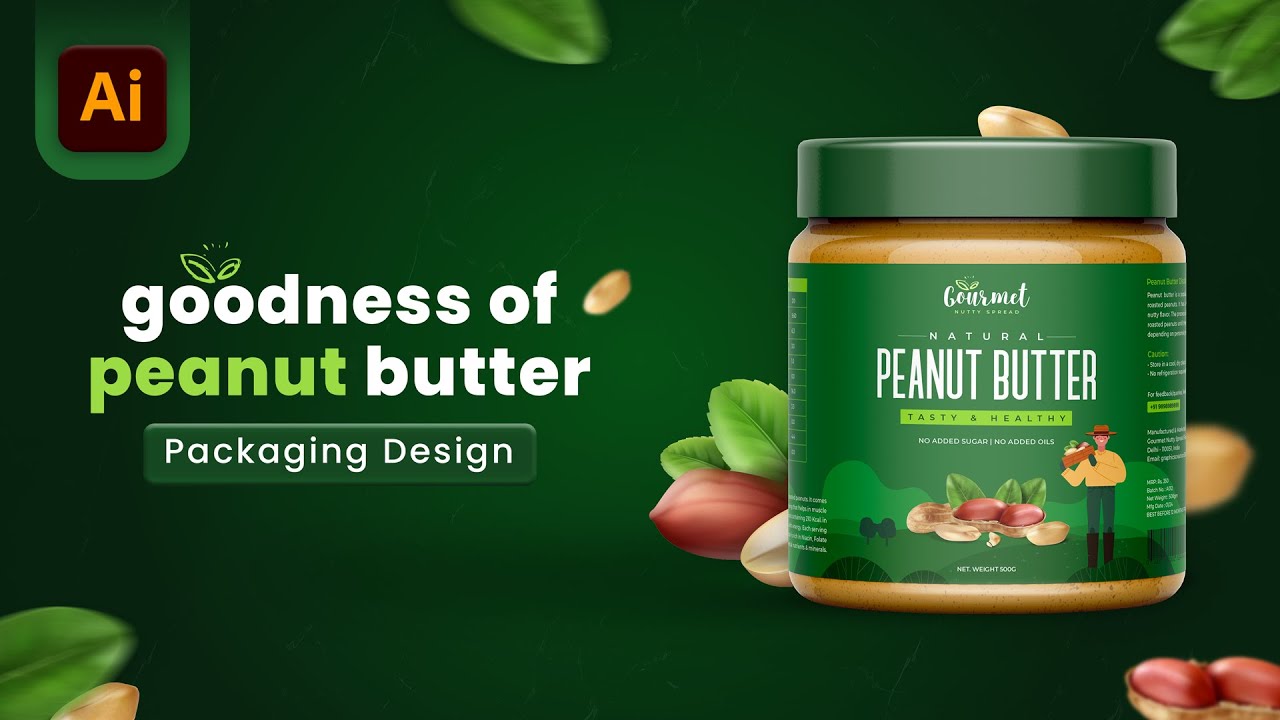 Peanut Butter Product Packaging Design in Illustrator - Illustrator ...