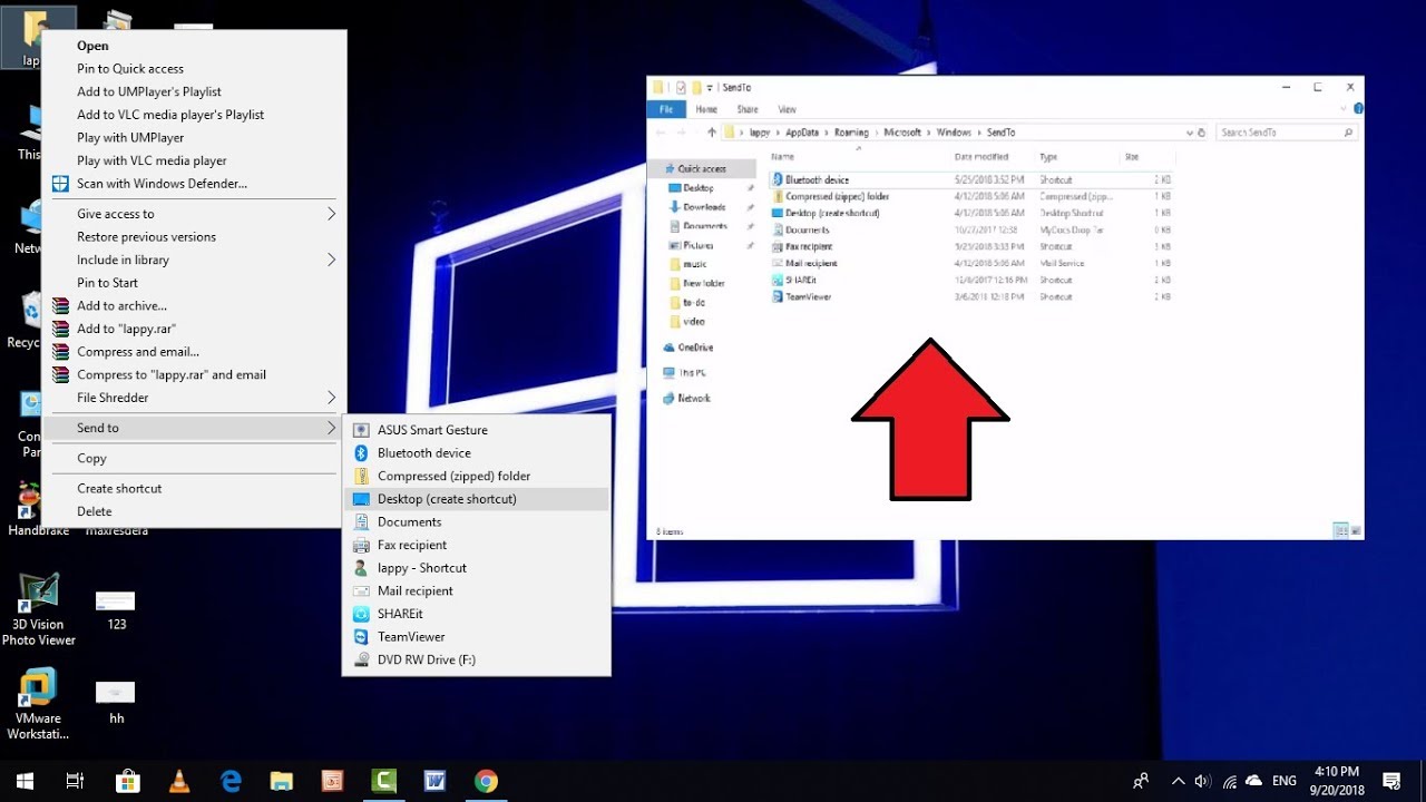 How to Customize Send to Menu in Windows 10 PC - YouTube