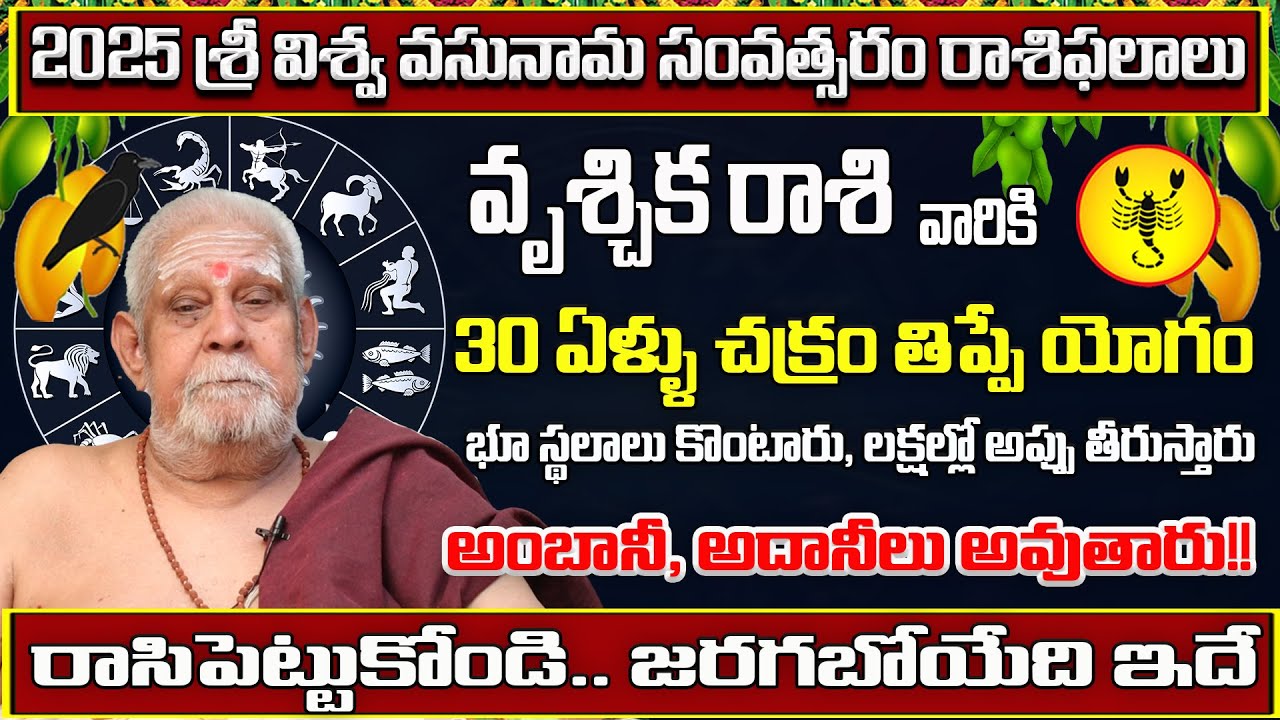 Ugadi Rasi Phalalu 2025 | Vrischika Rashi 2025 To 2026 | Ugadi ...