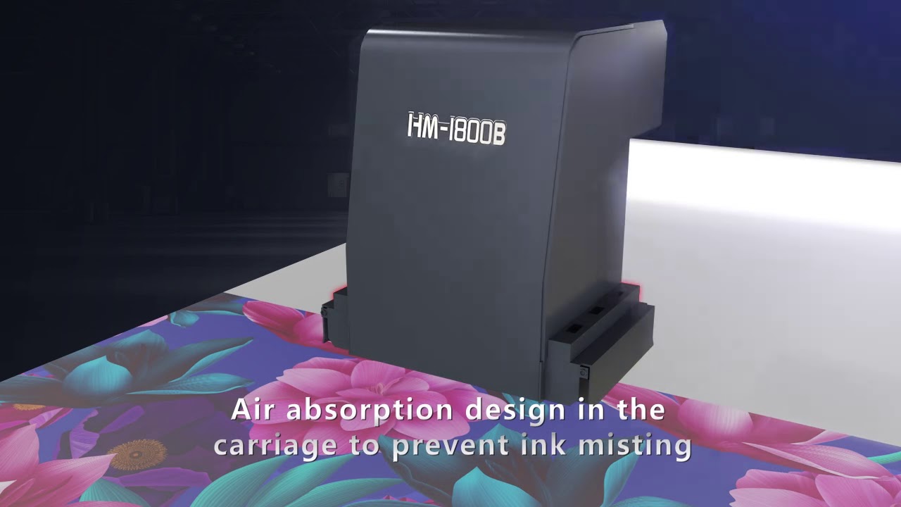 Homer HM1800B - Industrial Digital Textile Printing Machine - YouTube