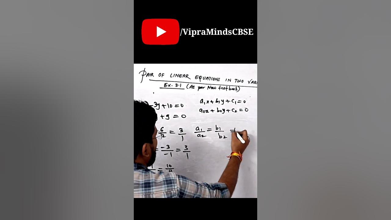 A system of linear equations is given as follows :a1x+b1y+c1=0 and a2x ...