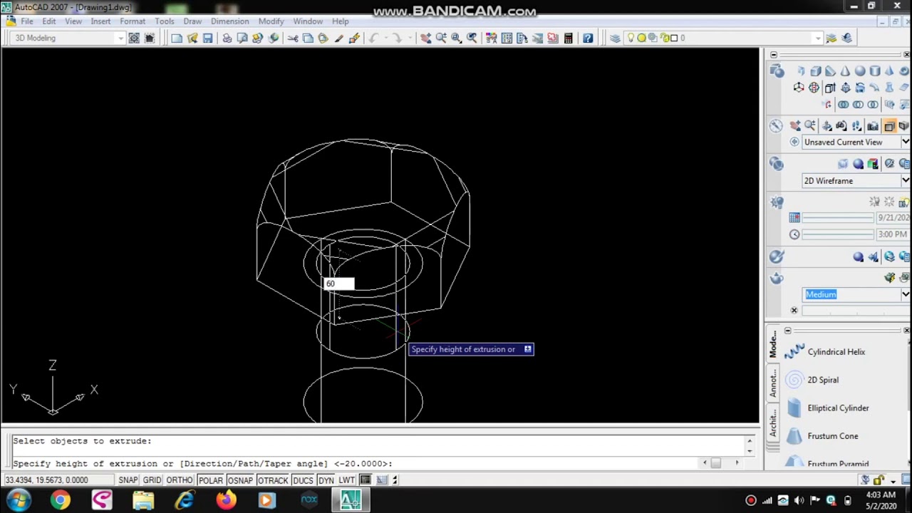 CARA MEMBUAT BAUT DI AUTOCAD 2007 3D - YouTube