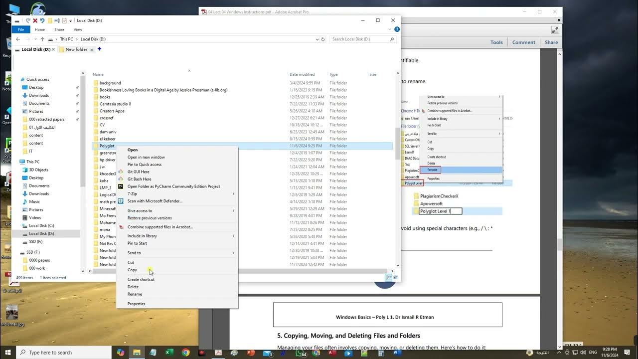 part 7 renaming folder - YouTube