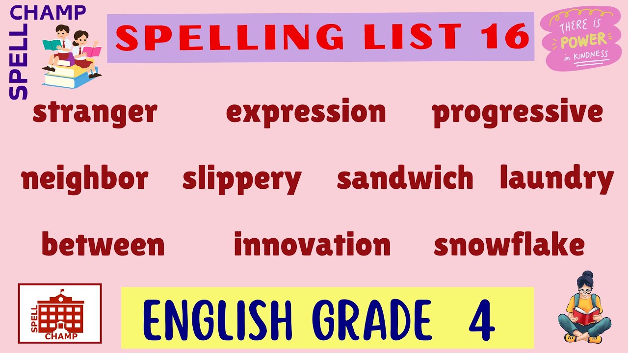 English Grade 4 Spelling List 16 - YouTube