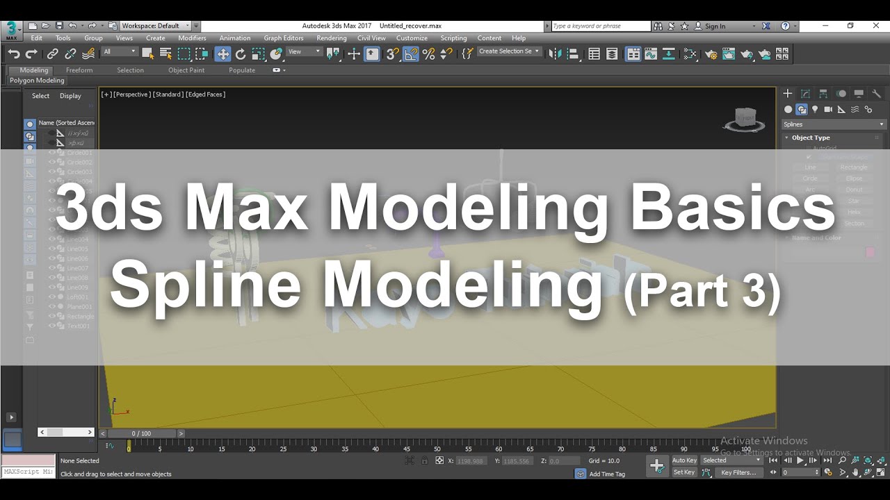 Learn Spline Modeling in 3dsmax from Scratch, For Beginners - YouTube