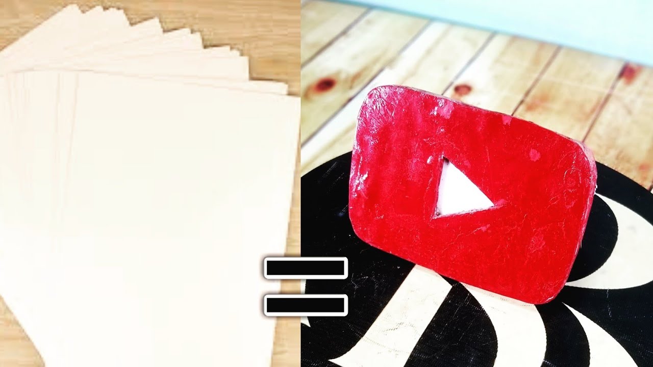 DIY ll How to make a custom YouTube play button with paper ll Supreme S ...
