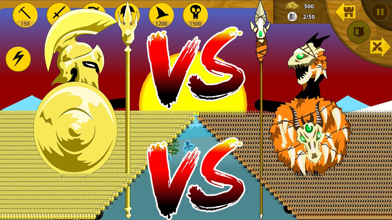 X9999 SPEARTON GOLDEN VS X9999 SPEARTON SAVAGE | STICK WAR LEGACY ...