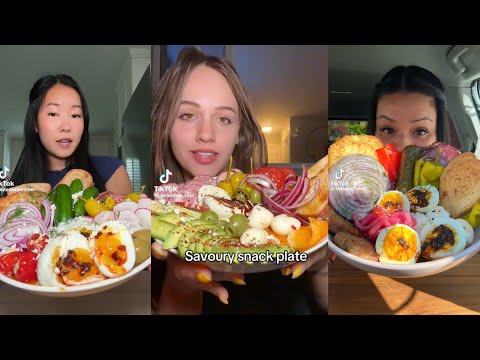 SAVORY GIRL SNACK PLATE 🍓🧀🫒TikTok Food Compilation Mukbang