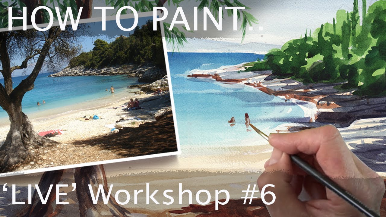 How to Paint...A Greek Island beach scene. LIVE tutorial - YouTube