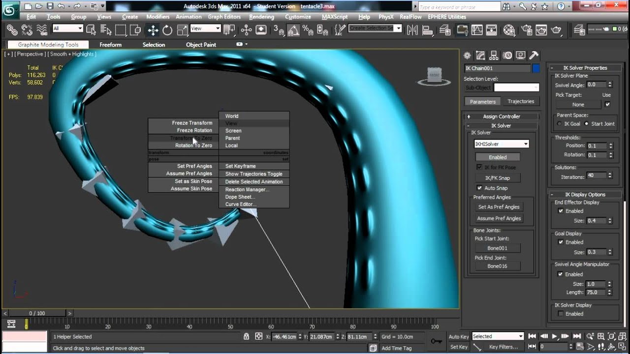 3dsMax Tentacle Tutorial Part03:Rigging and Animation - YouTube