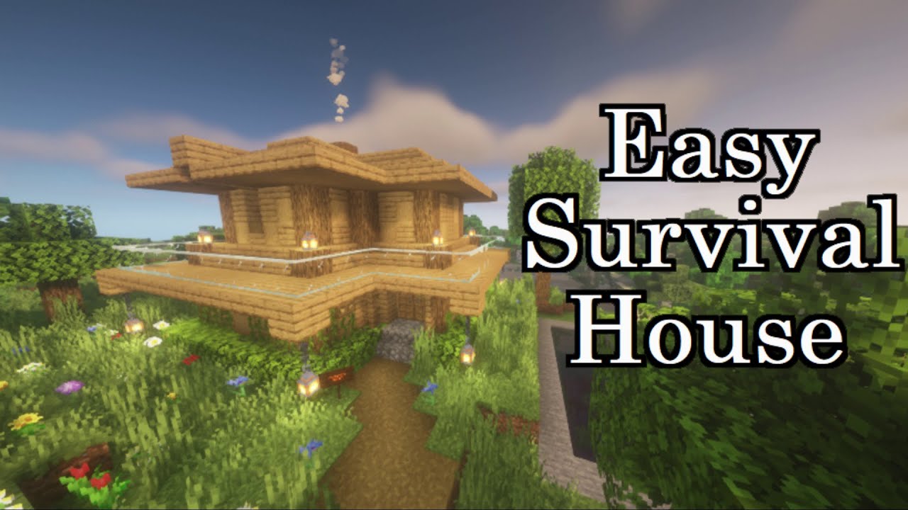 MINECRAFT Easy Survival House Tutorial | Adcreep - YouTube
