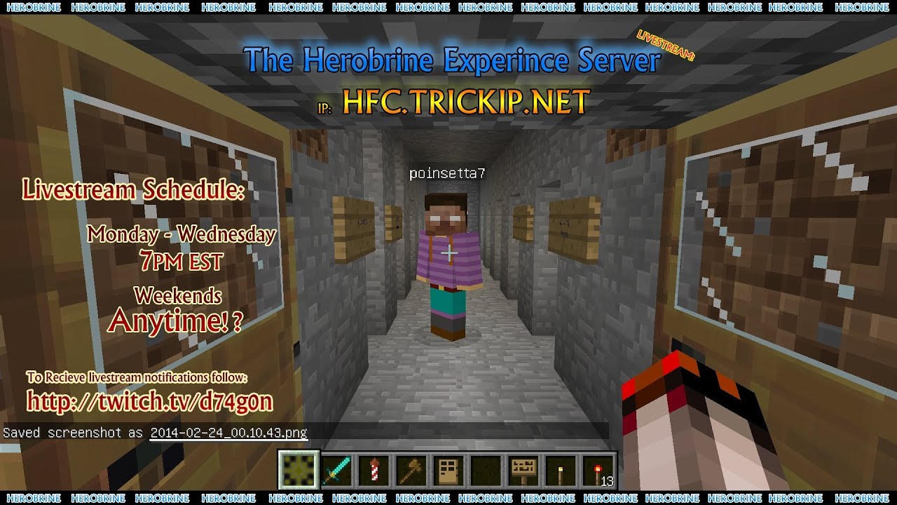 Minecraft Herobrine Server Livestream 4 - YouTube