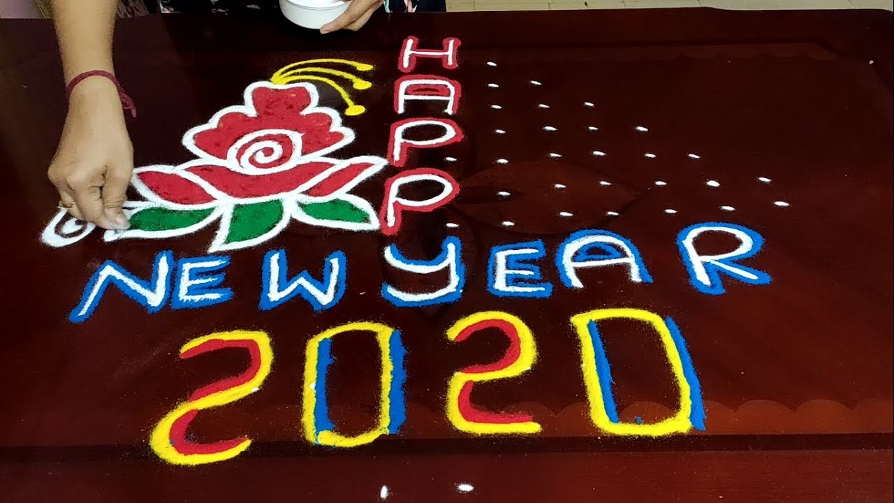 Dot Rangoli: 14 to 2 Happy New Year Rangoli 2020 || टिपक्याची रांगोळी ...
