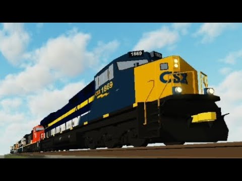 CSX 1869 leads a Auto Rack Train in Roblox Southline District - YouTube