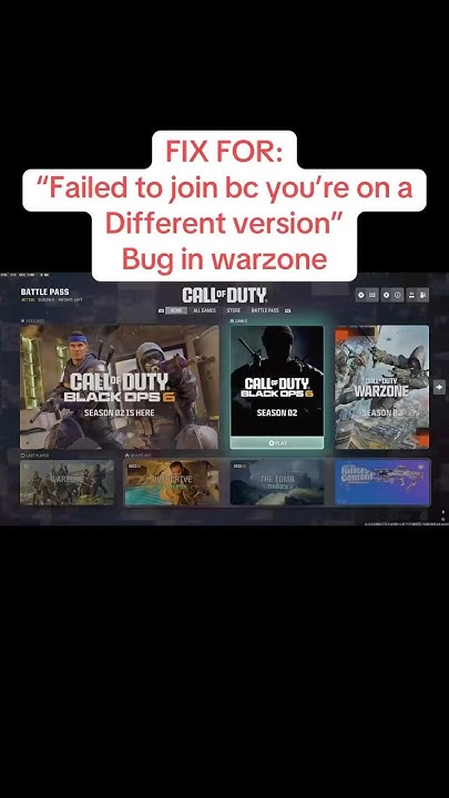 How to fix “can’t join because on a different version” bug in warzone #warzone #callofduty #bo6 ...