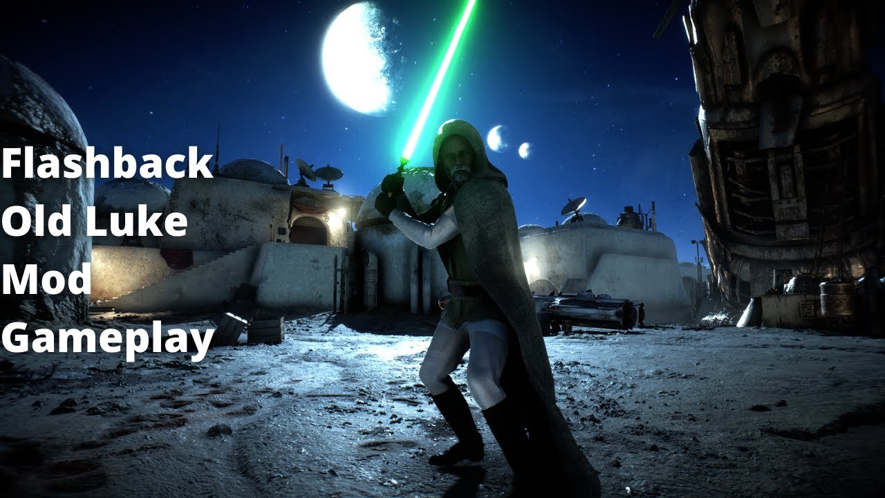 Star Wars Battlefront II - Flashback Old Luke Mod Gameplay (The Last ...