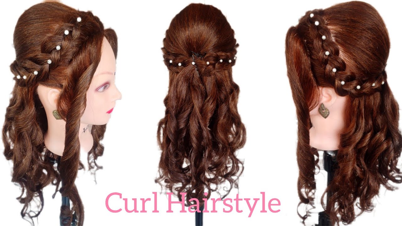 Bridal hairstyle | curls for long hair girls | Arab curly hairstyle for ...