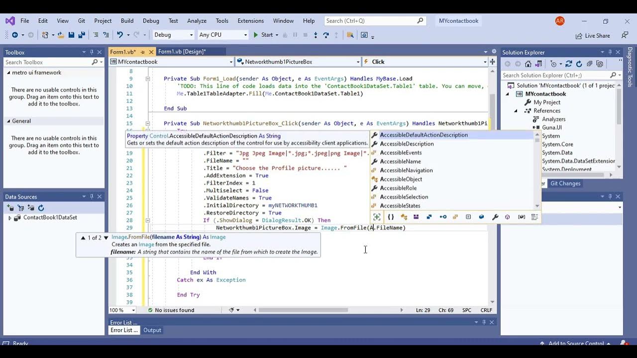 Creating a contact book in vb.net MS access Database - YouTube