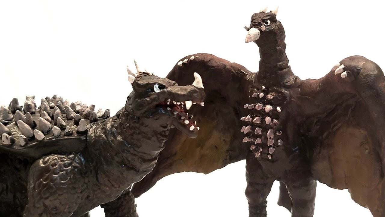 클레이로 쇼와 안기라스 & 로단 만들기 | Sculpting Showa ANGUIRUS & RODAN with Clay ...