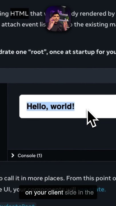 What is hydration in React.js for Web Developers #OneDevMinute #Short - YouTube