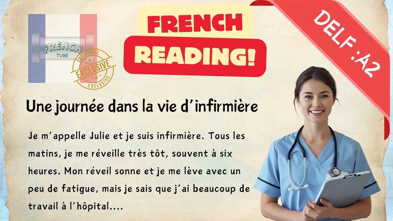 A day in the life of a nurse | Learn French A2 | Beginner Story for ...