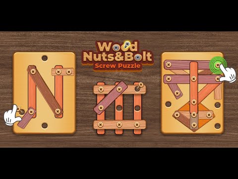 Screw Puzzle - Wood Nut and Bolt Level 1 to 3 - YouTube