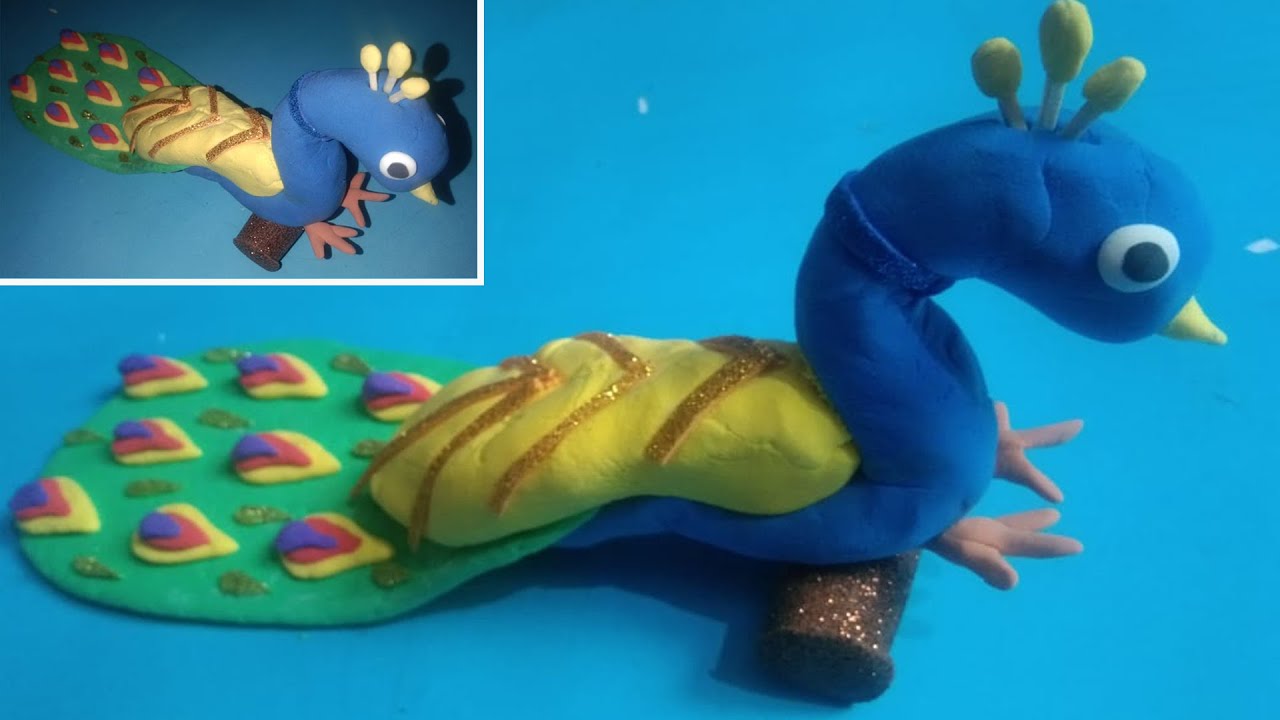 Clay Peacock Art | How To Make Clay Peacock - Mor | Clay Crafts by ...
