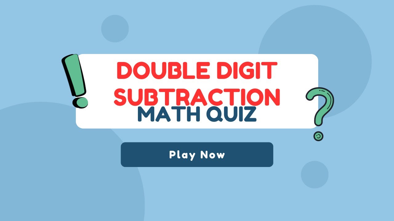 Double Digit Subtraction | 2nd Grade Level - Quiz - YouTube