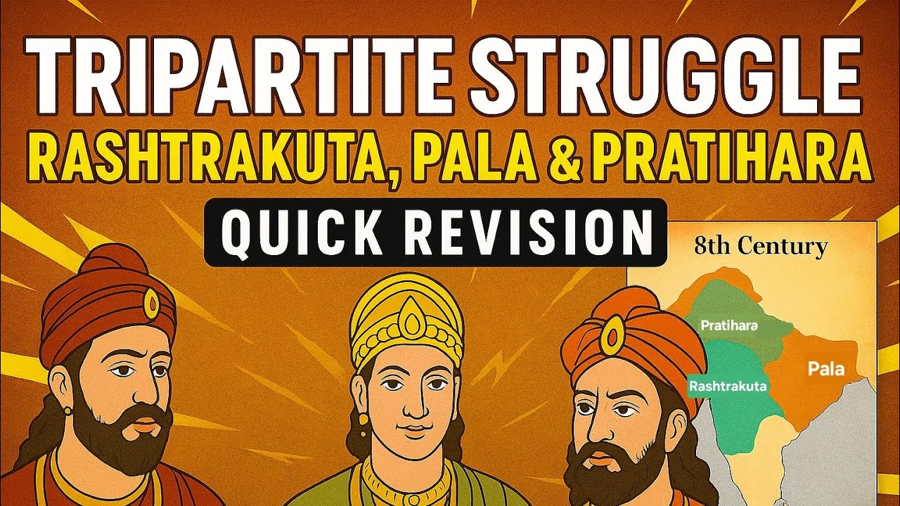 Tripartite Struggle| Rashtrakuta, Pala & Pratihara Dynasty | Quick ...