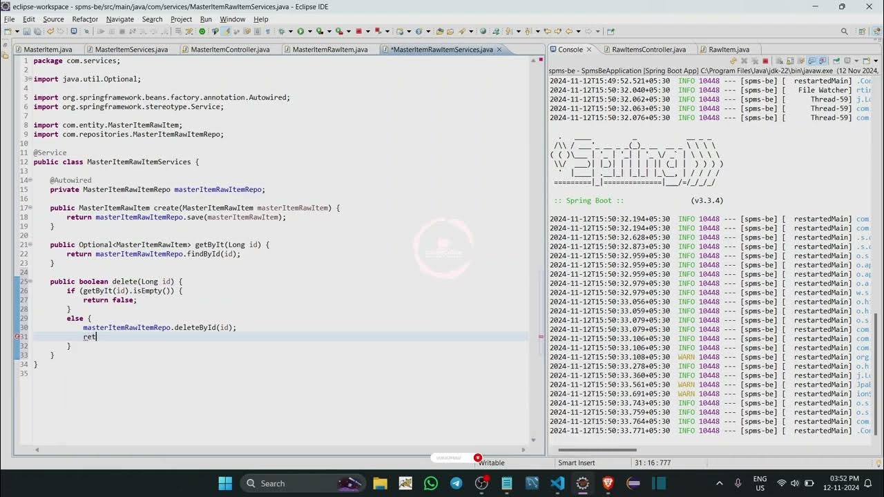 React Spring Boot Full Stack Project Part 34 | CRUD Logic in Service ...