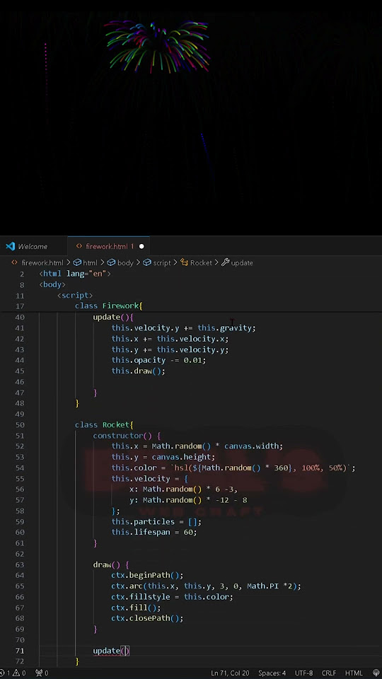 Fire Work Animation Html Css And Javascript Ytshorts Coding Html Cssanimation Programming 