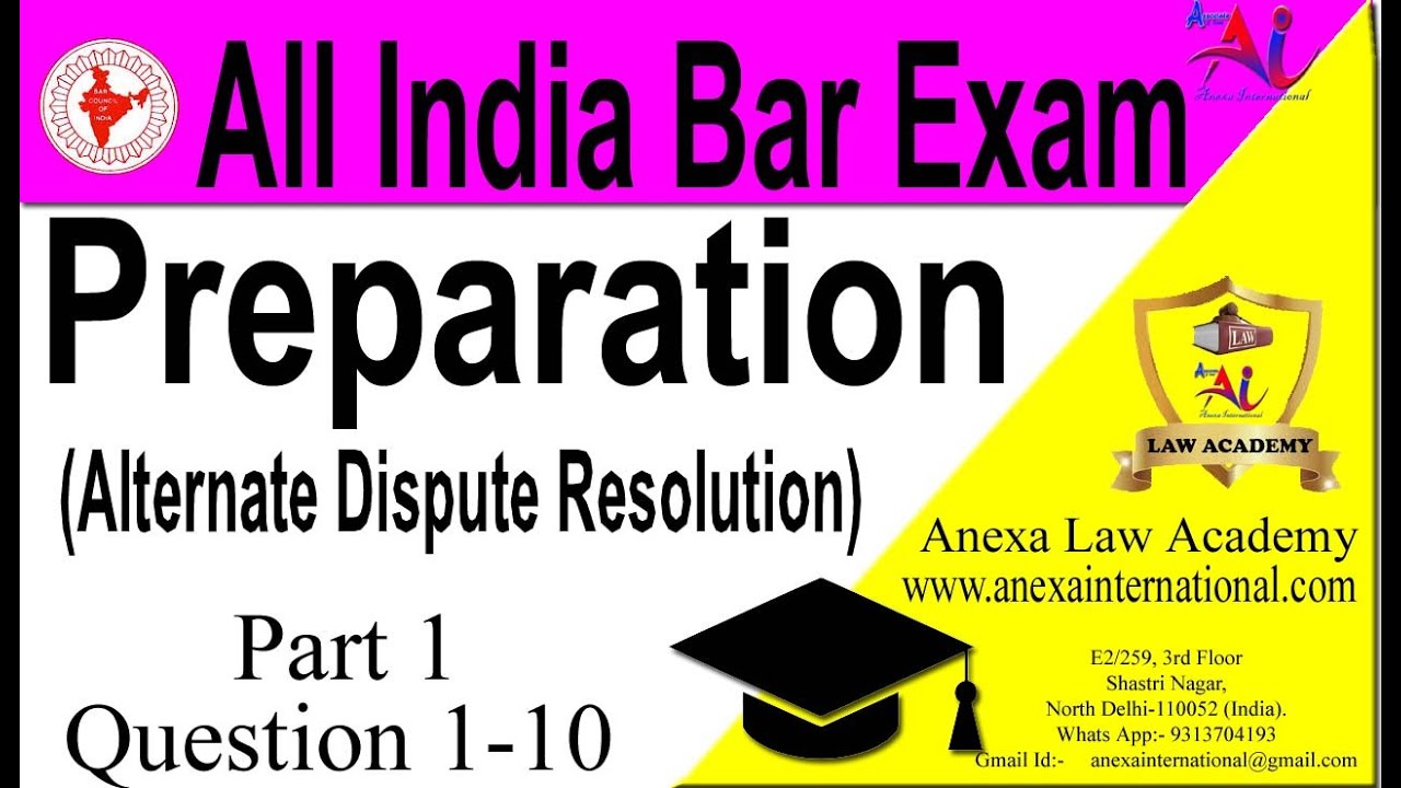 Part 1-Q1-10 | Alternate Dispute Resolution | All India Bar Exam ...