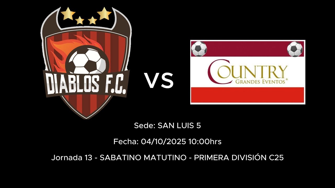 Jornada 13 / SUPERLIGA PRIMERA DIVISIÓN C25 / DIABLOS FC vs COUNTRY ...