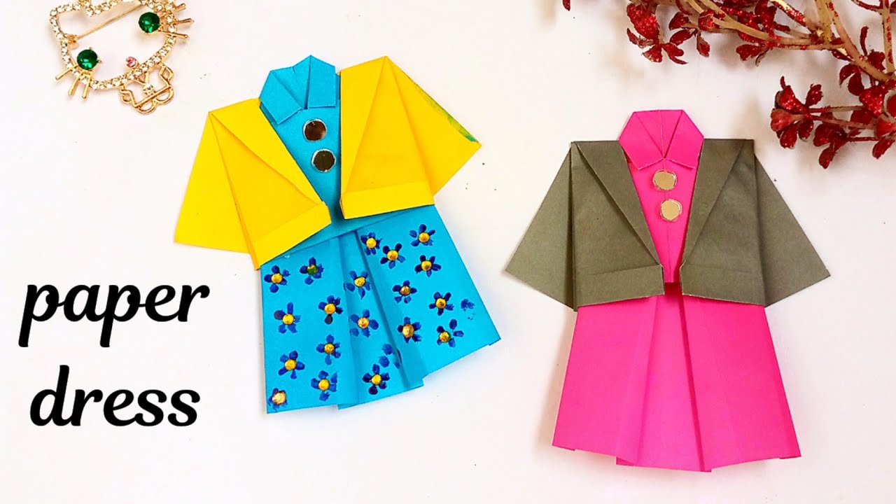 Paper Dress Making | How To Make Paper Dress | Paper Frock - YouTube