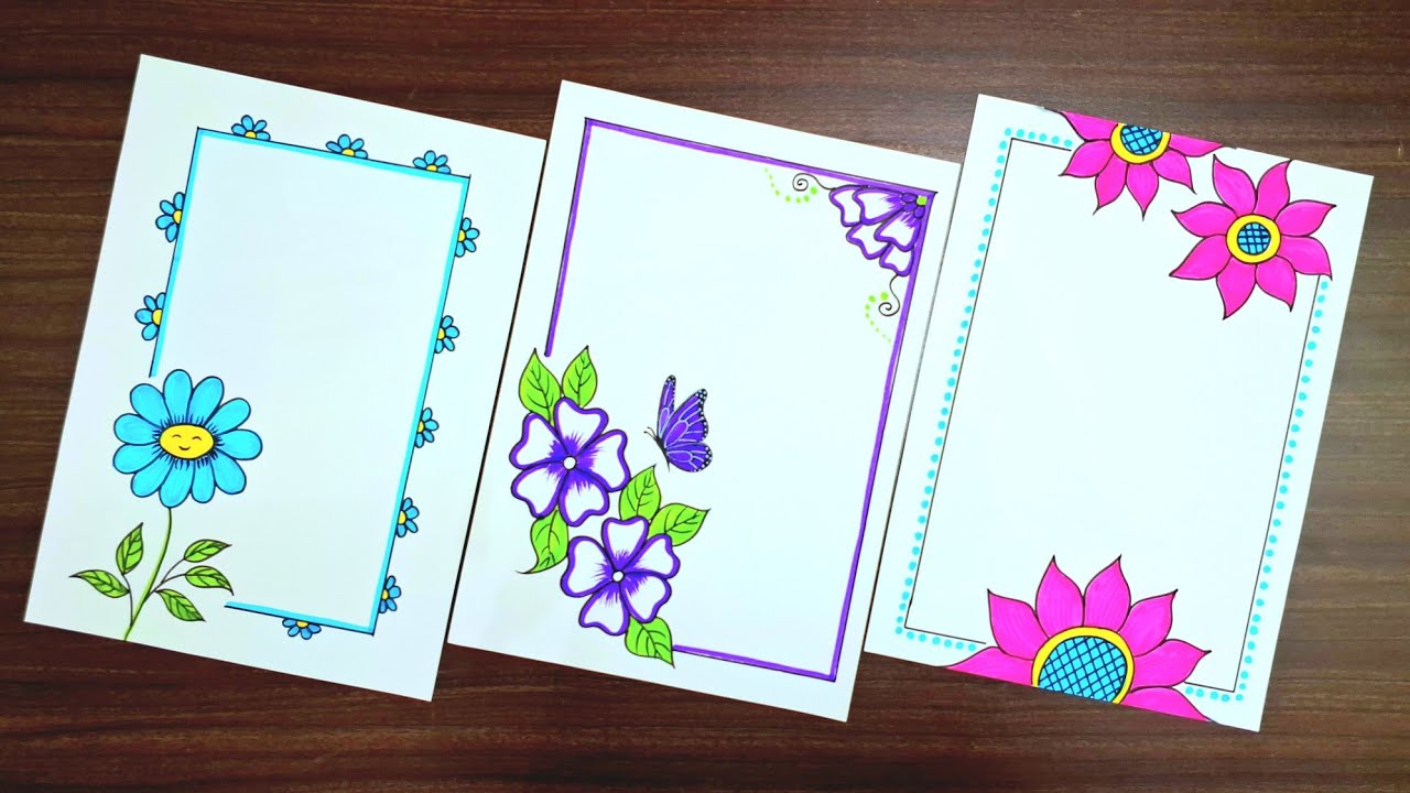Border Designs for project/ Flower Border Designs/ Project Work Designs ...