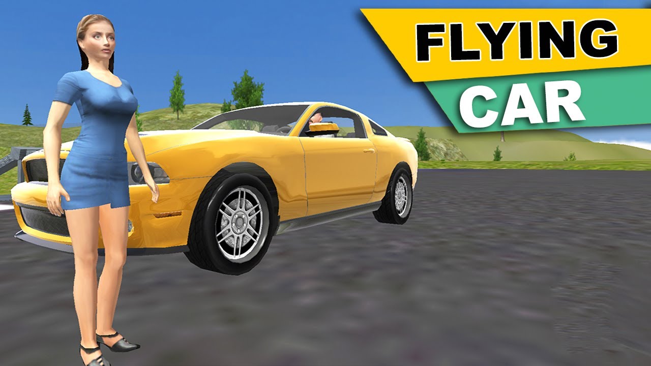 Flying Car Driver Transport Simulator - Ford Mustang & Girl - 3D ...