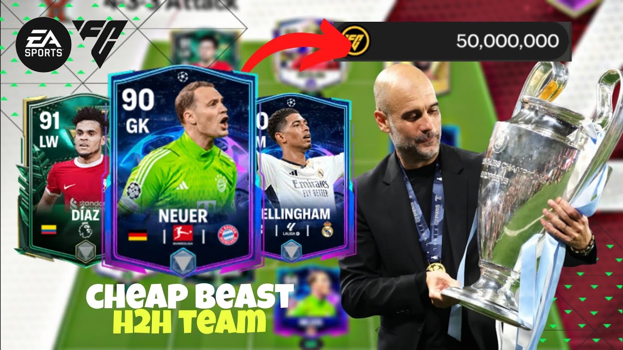 Cheap Beast H2H Team Under 50m || Ea FC Mobile #fcmobile - YouTube