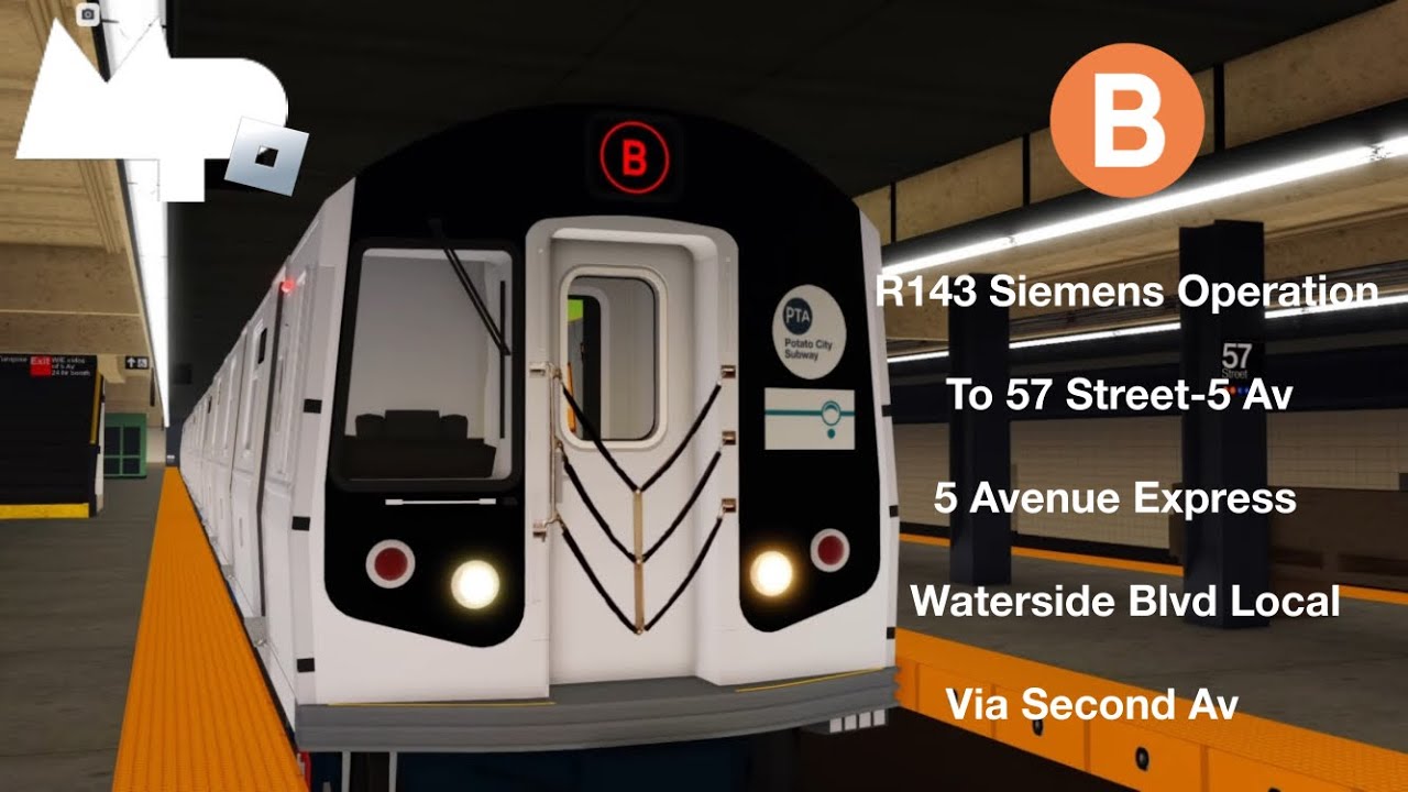 Roblox PTA Subway - R143 Siemens (B) Express Train Operation from ...