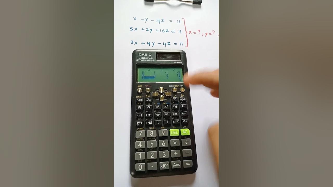 How to solve simultaneous equations with Casio fx-99Es plus 2d Edition calculator? - YouTube