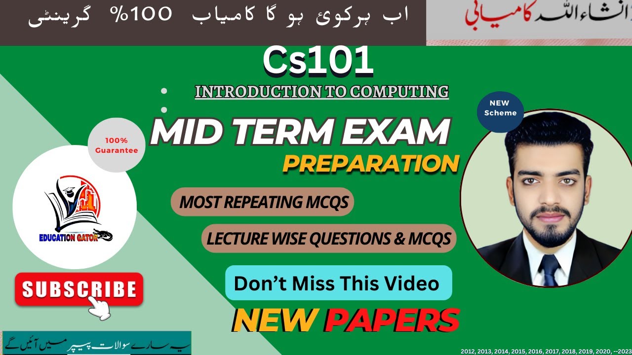 Cs101 midterm exam preparation - Cs101 Important Questions & MCQs Lecture wise - Cs101 Best ...