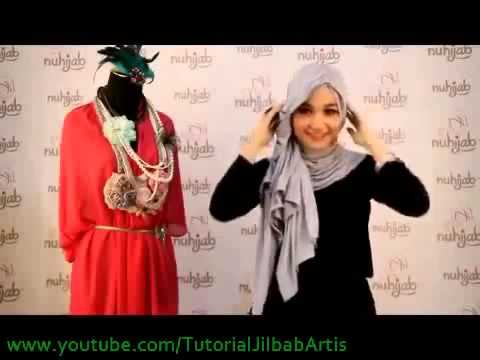 Simple Hijab Tutorial ~ Tutorial Hijab TNI Turban Ninja Instant Grey ala Nuhijab #14