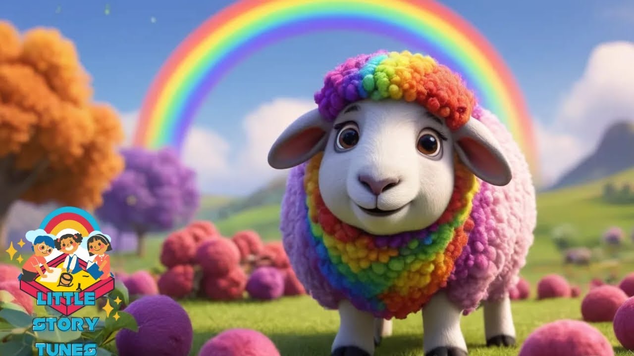 baa baa rainbow sheep | colors song for kids nursery rhymes | little ...