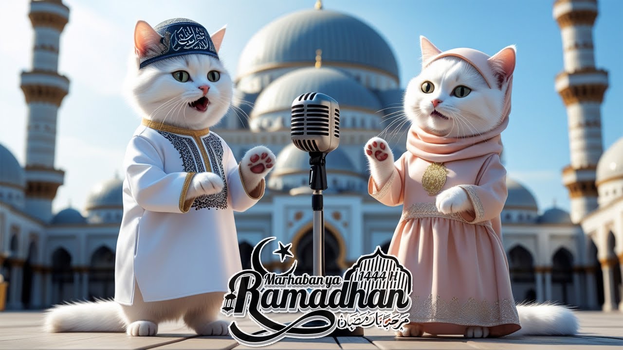 MARHABAN YA RAMADHAN ANIMATED CATS SINGING COLORFUL CATS VERSI HADROH ...