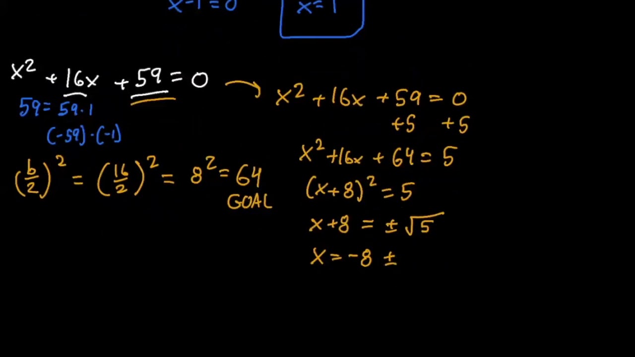 Algebra 1B Solving Quadratics: Examples of Choosing a Method - YouTube